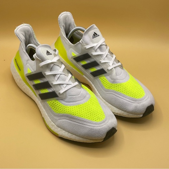 adidas | Shoes | Adidas Ultraboost 2 Solar White Neon Sneakers | Poshmark